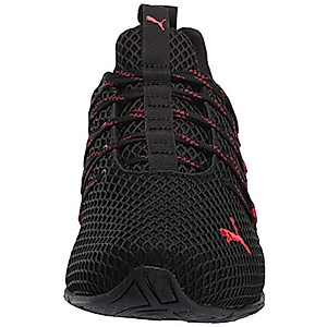 PUMA Mens Axelion Cross Trainer, SPARK PUMA Mens Black-High Risk Red, 10.5