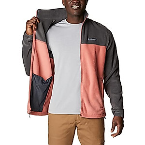 Columbia Men's Steens Mountain Full Zip 2.0, Shark/Dark Coral, Large