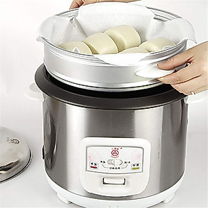 6 Pcs Steamer Mesh Non-Stick Cotton Square Dumplings Mat Reusable Steaming Pad Steamed Buns Baking Pastry Dim Sum Mesh for Steaming Basket, Pots