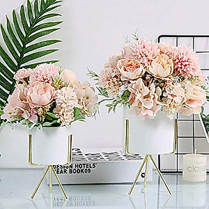 KIRIFLY Artificial Flowers, Fake Peony Silk Hydrangea Bouquet Decor Plastic Carnations Realistic Flower Arrangements Wedding Decoration Table Centerpieces (Light Pink)