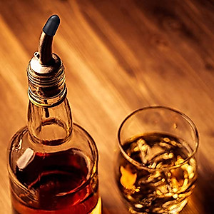 eBoot Black Pourer Cap Rubber Liquor Bottle Pour Dispenser Spout Dust Covers, 48 Pack