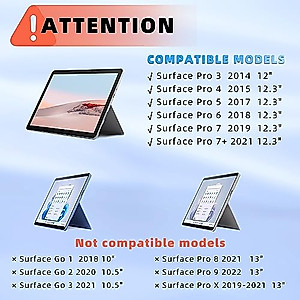 Qulose Keyboard Case for Microsoft Surface Pro 7 Plus/Pro 7 / Pro 6 / Pro 5 / Pro 4 / Pro 3, Wireless Bluetooth Ergonomic Keyboard with Rechargeable Battery and Trackpad - Black