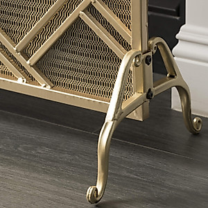 Christopher Knight Home Josette Single Panel Iron Fireplace Screen, Gold