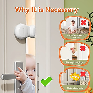 SAFELON 4 PCS Baby Safety Automatic Door Stopper, Automatic Door Finger Guards for Kids, Automatic Anti-Pinch Door Stopper, No Drilling& Tools, Easy to Install and Use