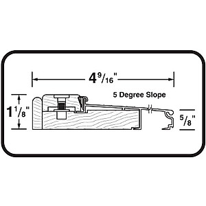 M-D Building Products 76281 1-1/8-Inch by 4-9/16-Inch 73-Inch TH393 Adjustable Aluminum and Hardwood Sill Inswing, Mill