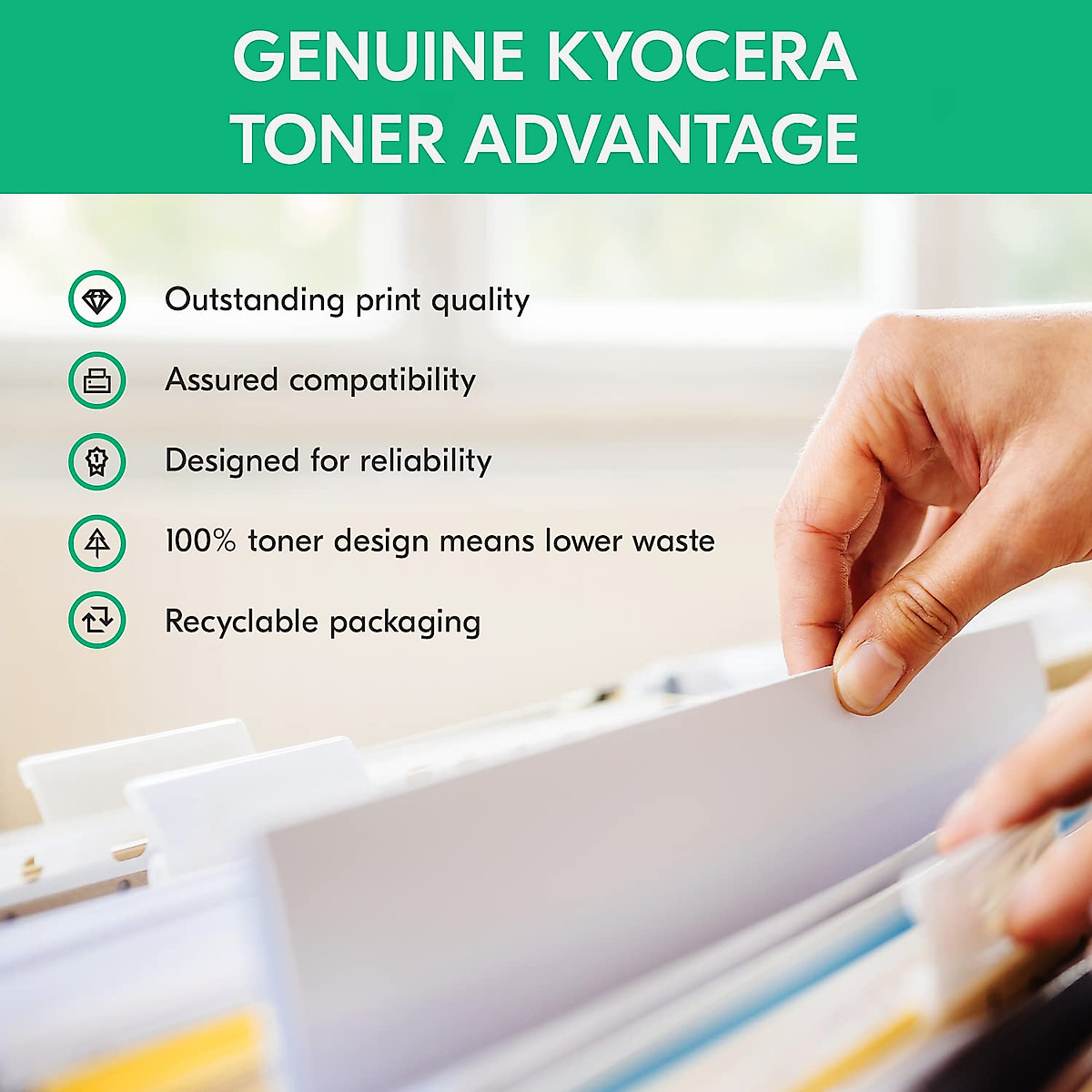 Kyocera TK-1162 Black Toner Cartridge for P2040dw and P2040dn Laser Printers, Up to 7,200 Pages, Genuine Kyocera (1T02RY0US0)