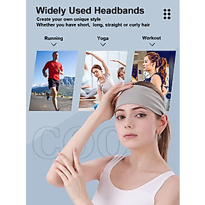 SUJAYU Sweatbands for Women, 4 PCS Womens Headbands Sweat Bands Headbands for Women, Workout Headbands for Women Non Slip, Wide Headbands for Women Hair Wrap Hair Accessories for Women