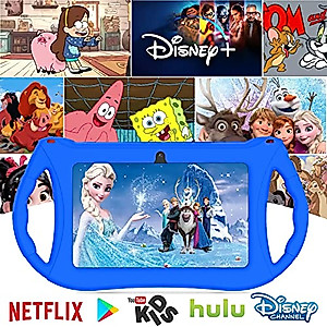 RliyOliy Kids Tablet, 7 inch Android 12 Tablet for Kids, 3GB RAM 32GB ROM Toddler Tablet with Bluetooth, WiFi, GMS, Parental Control, Dual Camera, Educational, Games(Sapphire Blue)