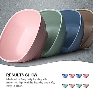 Cabilock 8pcs Square Wheat Straw Bowls Unbreakable Bowls Cereal Bowls Rice Bowls Deal for Breakfast, Oatmeal, Soup, Noodle, Snack