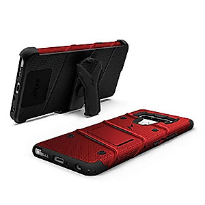 ZIZO Bolt Series for LG Stylo 6 Case with Screen Protector Kickstand Holster Lanyard - Red & Black