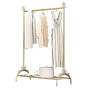 LUKEO Floor Metal Hanger Living Room Coat Stand Balcony Drying Rack Folding Clothes Hanger