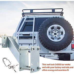 Yaegoo Spare Tire Carrier with Lock for Most 4&5 Lugs Wheel on 3.94″ 4″ 4.25″ 4.72″ Bolt, 120lb Weight Capacity (Silver)