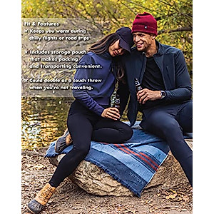 NxTSTOP Packable Airplane Travel Blanket - Soft, Machine Washable Travleisure - Compact Lightweight Cotton Throw Blanket with Attached Pouch