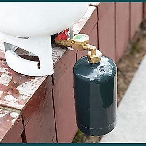 GASPRO Upgraded Propane Refill Adapter with Valve and Gauge, Fill 1 lb Bottles from 20 lb Tank, 90-Degree Elbow Design, Easy to Use, Solid Brass