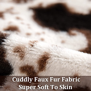 Woaboy Pack of 2 Luxury Faux Fur Throw Pillow Covers Cowhide Decorative Soft Fluffy Plush Couch Throws Brindle Cushion Covers for Couch Living Room Sofa Bedroom 18x18 Inch