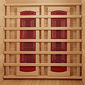 HeatWave BSA2406 2-Person Deluxe Ceramic Infrared Sauna, 1-2, Hemlock