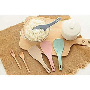 WOIWO 4 PCS Creative Kitchen Rice Scoop With Wheat Straw Rice Spoon Tableware Electric Rice Cooker Rice Shovel Electric Rice Cooker Rice Shovel