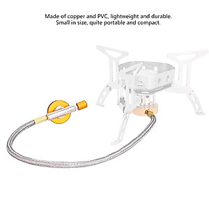 Alomejor Outdoor Camping Furnace Fittings Flat Gas Joint Liquefied Gas Cylinder Inflation Valve with Catheter Picnic Stove Head Gas Converter Refill Adapter