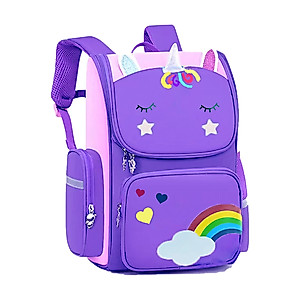 HT HONOR . TRUST Girls Backpack for Preschool Toddler ,15inch Kids Backpacks for Girls Purple Bookbags Kindergarten Children's School bag
