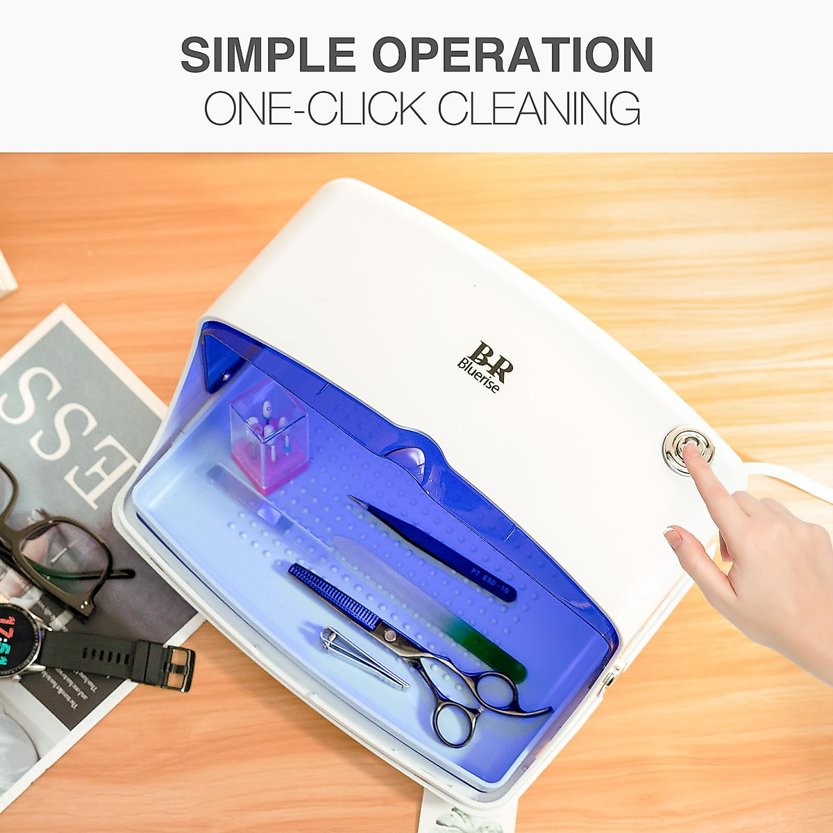 BRBLUERISE UV Sanitizer Box Professional Home Appliances Salon LED UV Light Sanitizer For Phone Baby Bottle Cleaning Beauty Tools