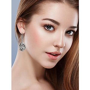 16 Pairs Faux Druzy Dangle Earrings Colorful Druzy Drop Earrings Resin Crystal Earrings for Women Girls (Waterdrop)