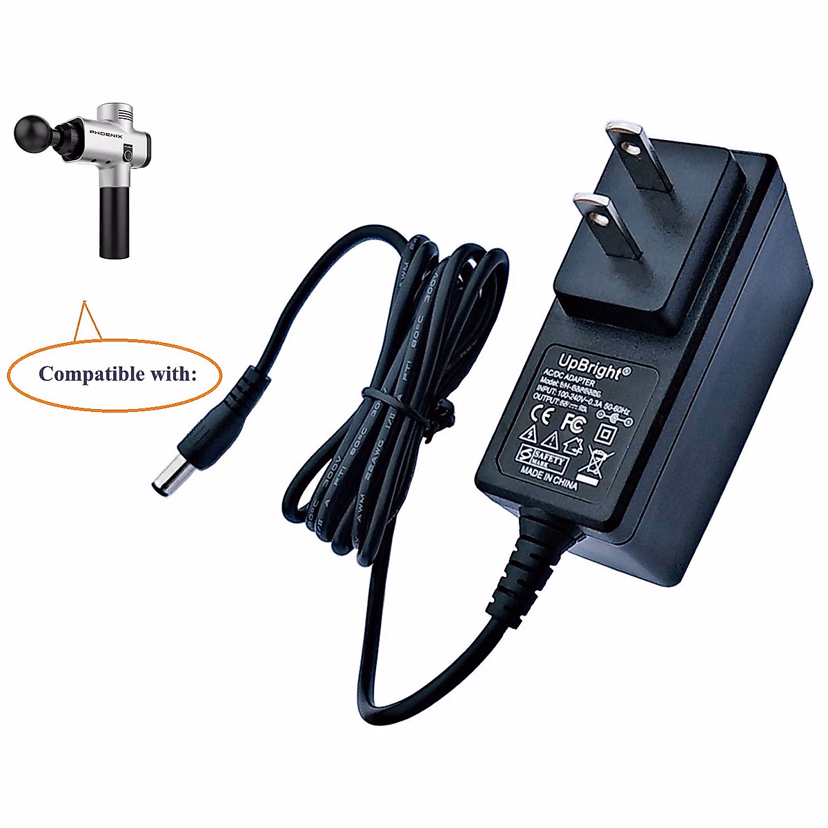 UpBright 24V AC/DC Adapter Compatible with Phoenix A2 A02 TL-24V-2400mAh SG02-24V-1500mAh X-Body Massage Gun Percussion Massager Relaxing Machine Li-ion Battery HY-2606 HY2606 26V Power Supply Charger