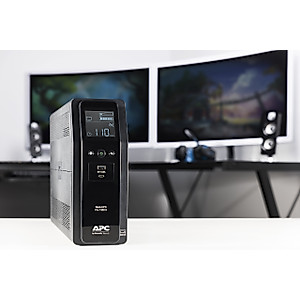 APC UPS 1350VA Sine Wave UPS Battery Backup and Surge Protector, BR1350MS Backup Battery Power Supply with AVR, (2) USB Charger Ports