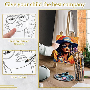 Ctosree 12 Pcs Pre Drawn Canvas for Painting for Adults 8" x 10" Valentine's Day Sip and Paint Party Kit Pre Printed Canvas Bulk for DIY Art Party Favors Adult's Date Night(Couple)