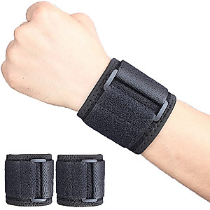 YUNYILAN 2 PCS Wrist Brace for Carpel Tunnel,Comfortable Wrist Band Provide Extra Wrist Support Help Sprained Sore,Arthritis,Tunnel Syndrome,Ganglion Cyst,Relief Wrist Compressio (Black)