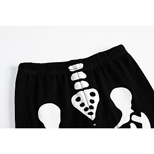 Glow in The Dark Skeleton Pajamas Boys Girls Halloween Kids Pjs Sets Toddle Clothes 100% Cotton 2 Piece Sleepwear 7t
