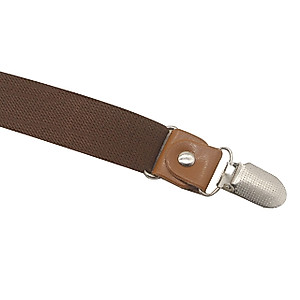 Doloise Suspenders & Bowtie Set-Men's and Women's Elastic X Band Suspenders + Bowtie For Wedding,Formal Events (coffe)