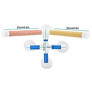 Haokaini Parrots Shower Standing Portable Suction Cup Bird Window and Shower Perch Toy for Bird Parrot Macaw Cockatoo African Greys Budgies Parakeet