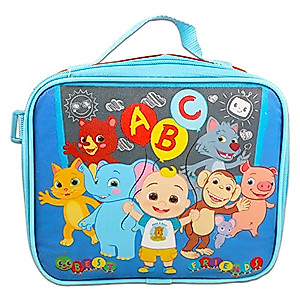 Cocomelon Backpack and Lunch Box for Kids - 6 Pc Bundle with 16" Cocomelon Backpack, Lunch Bag, Stickers, Backpack Clip, and More (Cocomelon School Supplies)
