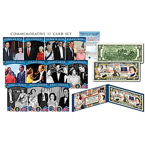Queen Elizabeth II 65th Anniversary Coronation Colorized $2 Federal Reserve Note Display Folio with Free 11-Card Trading Card Set
