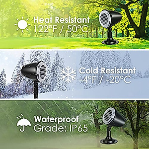 Anoak 2PCS Christmas Projector Lights Outdoor, Waterproof LED Christmas Decorations, Movable Snowflakes LED Light Projector for Christmas themed parties, family birthday parties and garden decoration.