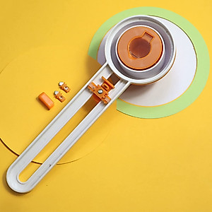 Circle Paper Cutter Rotary Circular Cutter for Cardstocks Craft Cutting Tools, Compass Paper Cutter Trimmer Scrapbooking (included 3 blades) (Orange)