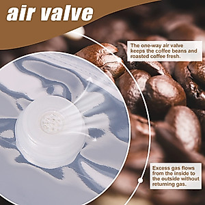 DMPACKDM Coffee Bags with Valve,(50pcs,8 oz/0.5 lb) Flat Bottom White Empty Aluminumed Foil Standing Heat Sealed Coffee Beans Storage Bags,Side Zipper Reusable Bags for Home or Store