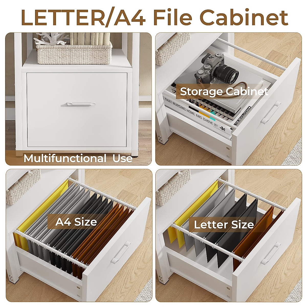 SEDETA 98" Home Office Desk, White Computer Desk with Letter/A4 File Drawer & Power Strip with USB, 2 Person Long Desk with Storage, Printer Shelf & Monitor Stand for Home Office, White