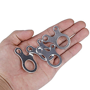 20pcs Tent Guy Lines Tensioners Ultralight Aluminium Alloy Rope Guylines Adjuster 3Hole Quick Knot Tent Cord Runner Fastener Wind Rope Buckle for Camping Hiking Backpacking Outdoor Activity (Silver)