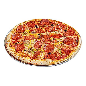 Restaurantware Met Lux 18 Inch Commercial Pizza Pan 1 Coupe Style Pizza Cooking Tray - Heavy-Duty 18-Gauge Aluminum Round Baking Tray Oven-Baking For Pizzas & More