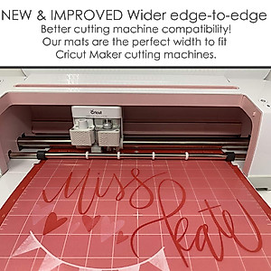 MK Mat for Cricut Silhouette - 12"x12" - New & Improved (Wider & Better Markings) - Standard Stick Pink Cutting Mat (3 Pack) - by Miss Kate Cuttables