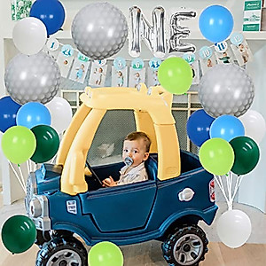 Golf 1st Birthday Decorations, Hole in One First Birthday Party Decorations - Silver Foil Letter Balloons, Golf Foil Balloons for Boys Outdoor Sports Themed Party Supplies