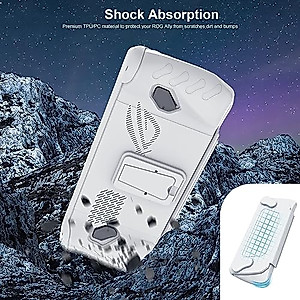 Protective Case Cover for ROG Ally Handheld, Game Console Skin Shockproof Protector Cover for ROGALLY with Stand Base Gaming Protective Case Accessories (White)