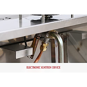 HayWHNKN 3-Pan LP Gas Food Warmer Propane Steam Table Stainless Steel Bain Marie Buffet for Parties (with Gas Regulator Valve) 1/2 * 4”