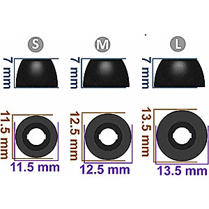 ALXCD Foam Eartips Compatible with Galaxy Buds 2 Pro Earbuds, S/M/L 3 Sizes 6 Pairs Soft Memory Foam Earbuds Tips Replacement Ear Tips, Compatible with Galaxy Buds 2 Pro SM-R510, Black 12 sml