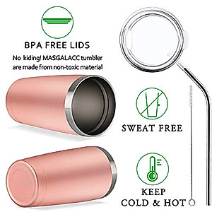 MASGALACC Not A Day Over Fabulous - 20 Oz Stainless Steel Insulated Tumbler Cup with Lid- 21st 30th 40th 50th 60th 70th Birthday Gifts for Women Her Mom Grandma Friend Gift Ideas