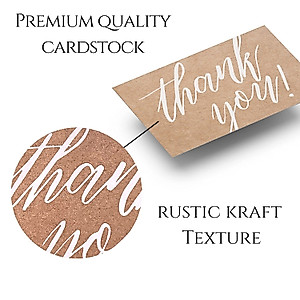 Mobiusea Creation 120pcs Rustic Kraft Thank You Inserts | 2" x 3.5" | Thank You For Supporting My Small Business Cards | Thank You Cards Small Business | Cute Packaging for Small Business