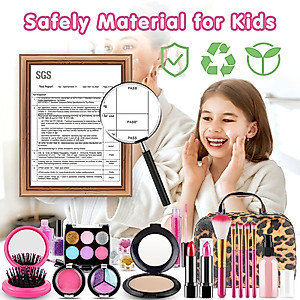 Kids Makeup Kit for Girls, Washable Makeup Set Toy, 23PCS Real Makeup Set, Safe & Non-Toxic Little Girls Makeup Kit Pretend Makeup for Kids Girls Toddlers Age 3 4 5 6 7 8 9 10 11 12 Year Old