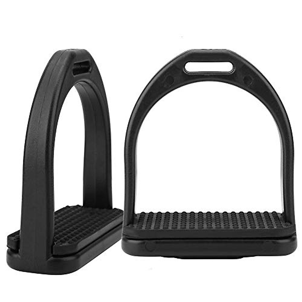 Maxmartt 1 Pair Black High Strength Horse Stirrup Durable Quality Plastic Riding Stirrups (S)