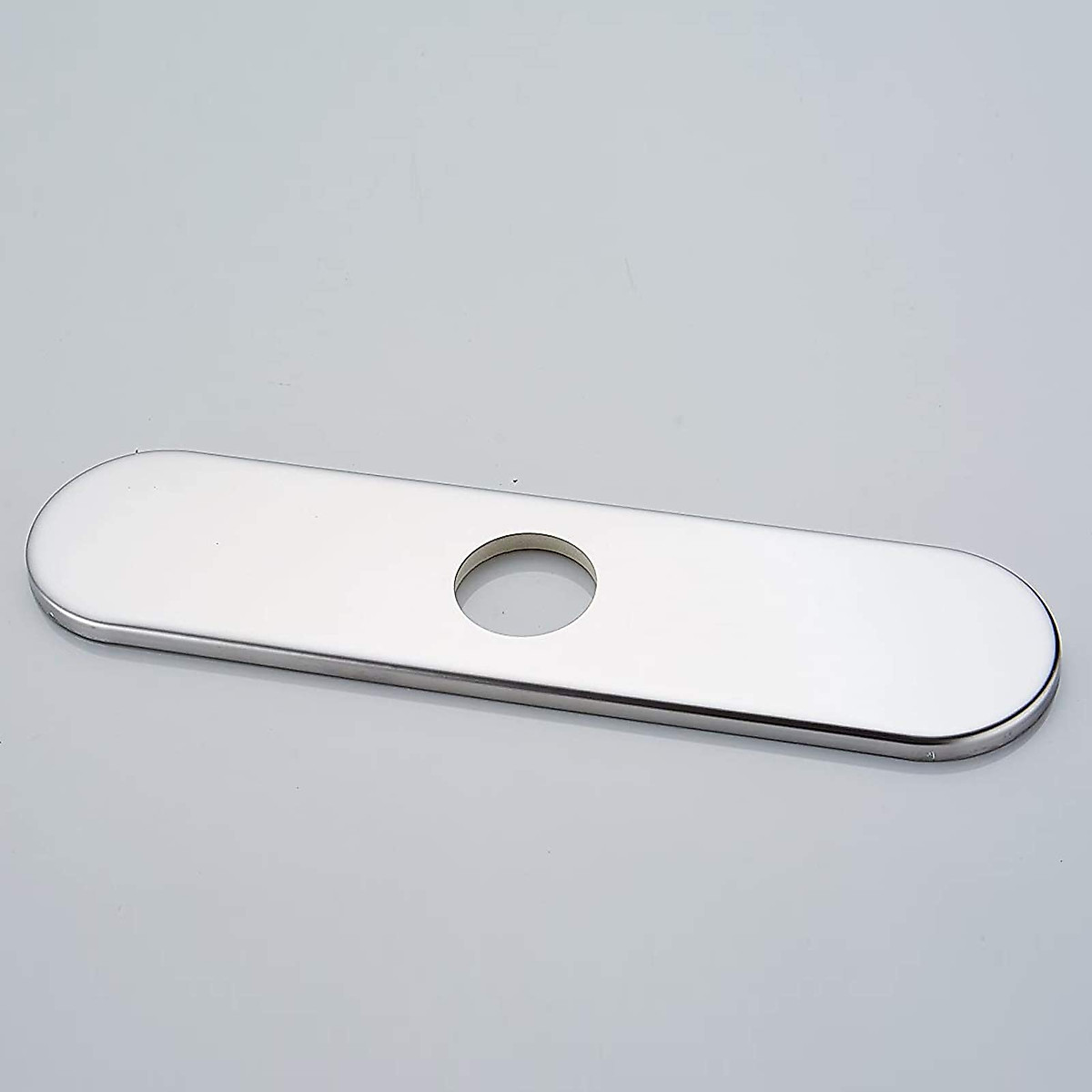 BWE Kitchen/Bathroom Faucet 1 or 3 Hole Chrome Deck Plate, Stainless Steel, Polished, 10 Inch Oversized Base, Vessel Vanity Faucet Cover